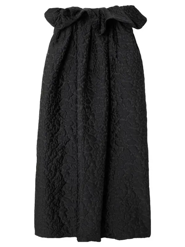 Dries Van Noten Ruffled Jacquard Tube Top Dress - Black
