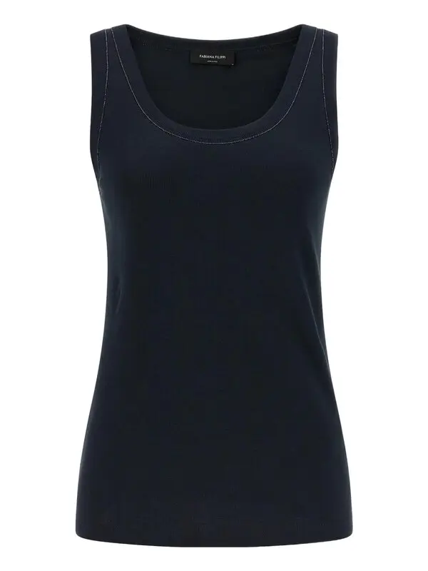 Fabiana Filippi Embellished Sleeveless Top - Blue