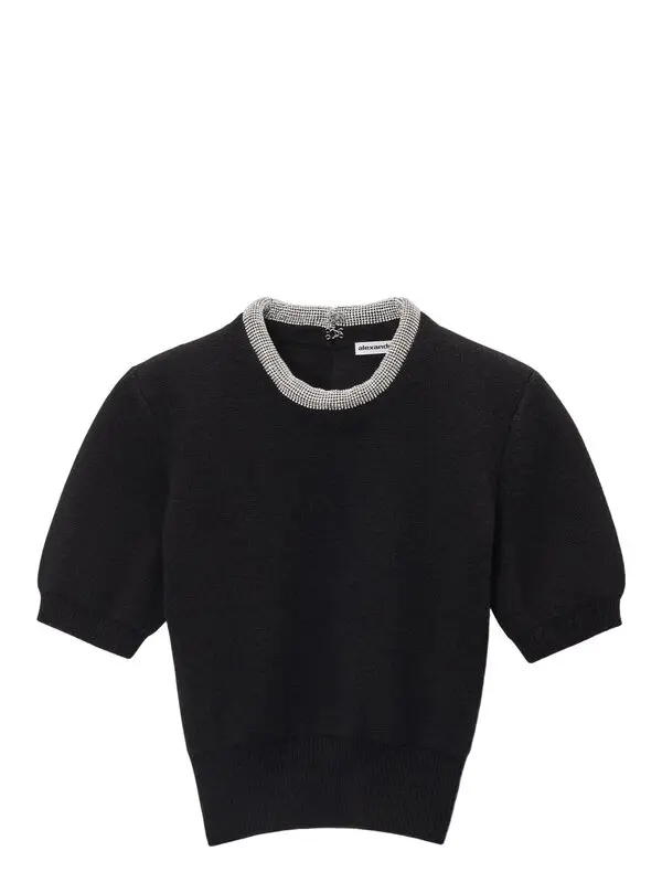 Alexander Wang Embellished Round Neck T-shirt - Black