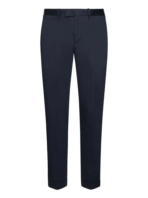 PT TORINO Turn-up Hem Tapered Leg Trousers - Black