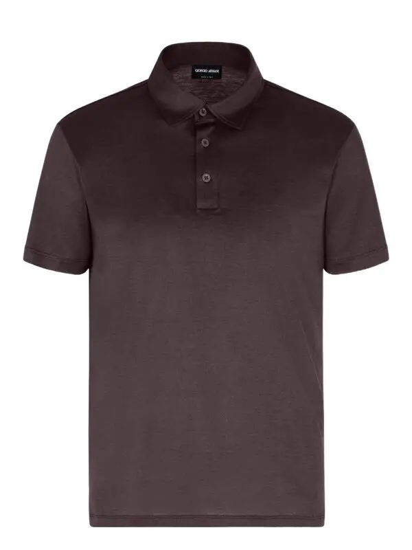 Giorgio Armani Buttoned Polo Shirt - Brown