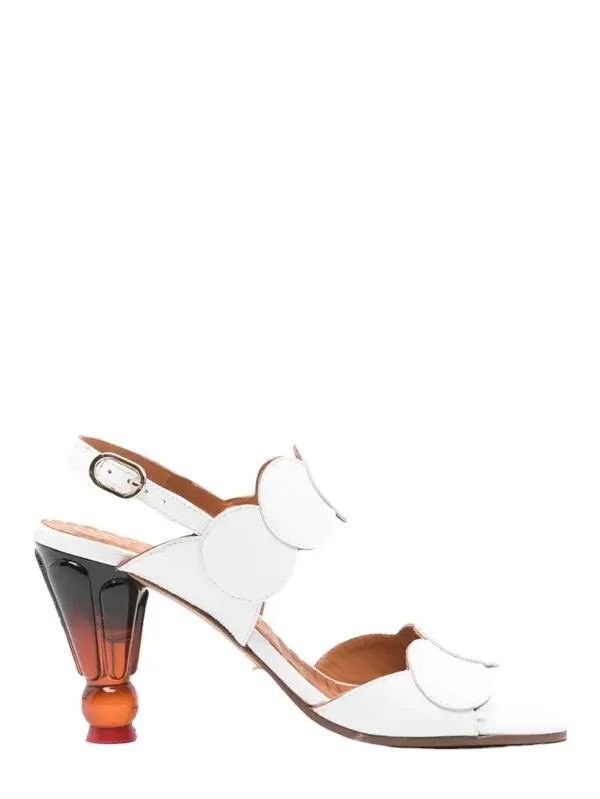 Chie Mihara Round-toe High-heeled Sandals - White
