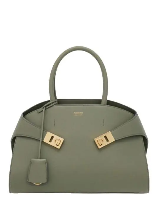 FERRAGAMO Hug Medium Tote Bag - Green