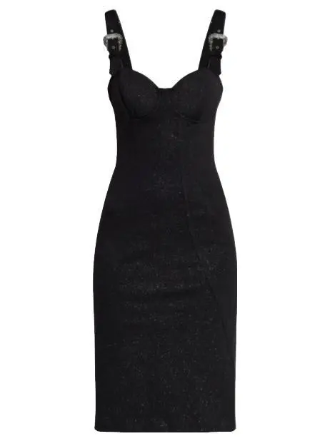 Versace Glittered Midi Dress - Black