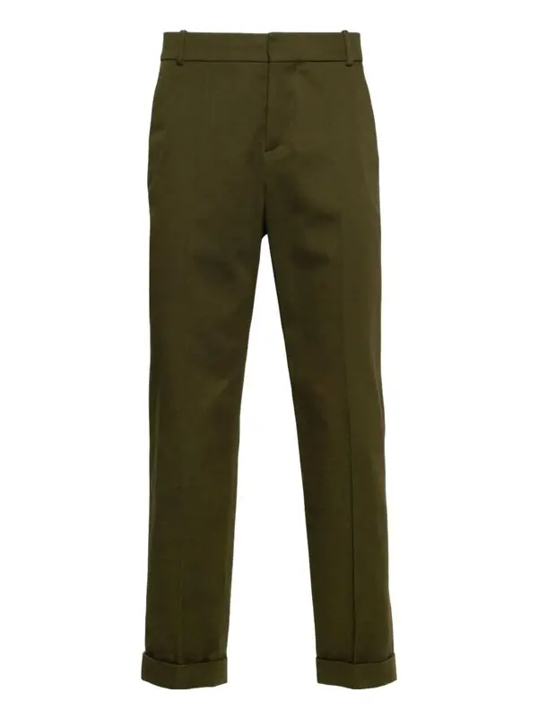 Balmain Cotton Tapered Trousers With Belt Detail - Black