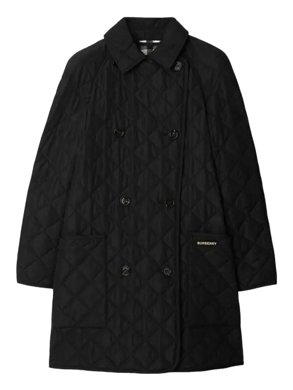 Burberry Quilted Double-breasted Coat - Black
