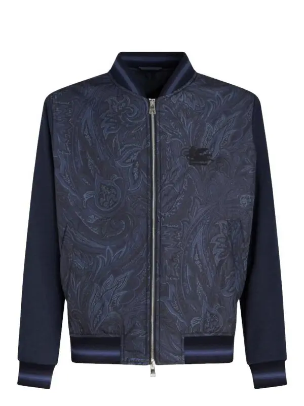 Etro Logo-embroidered Bomber Jacket - Black