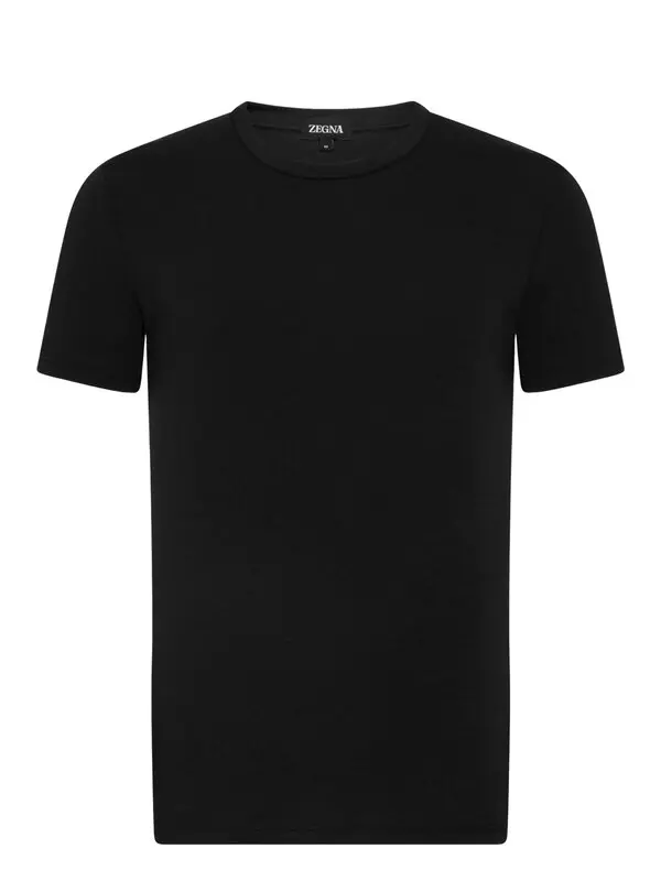Zegna Short Sleeve Crewneck T-shirt - Black