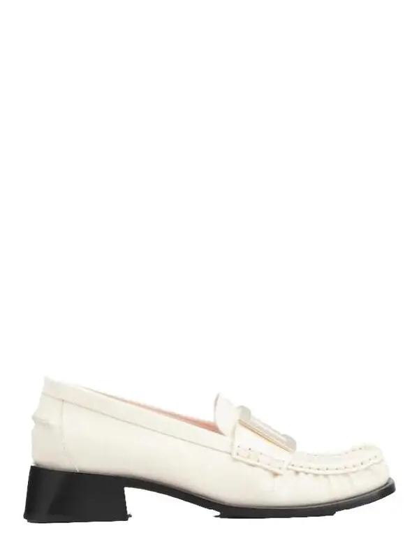 ROGER VIVIER Logo Love Loafers - White