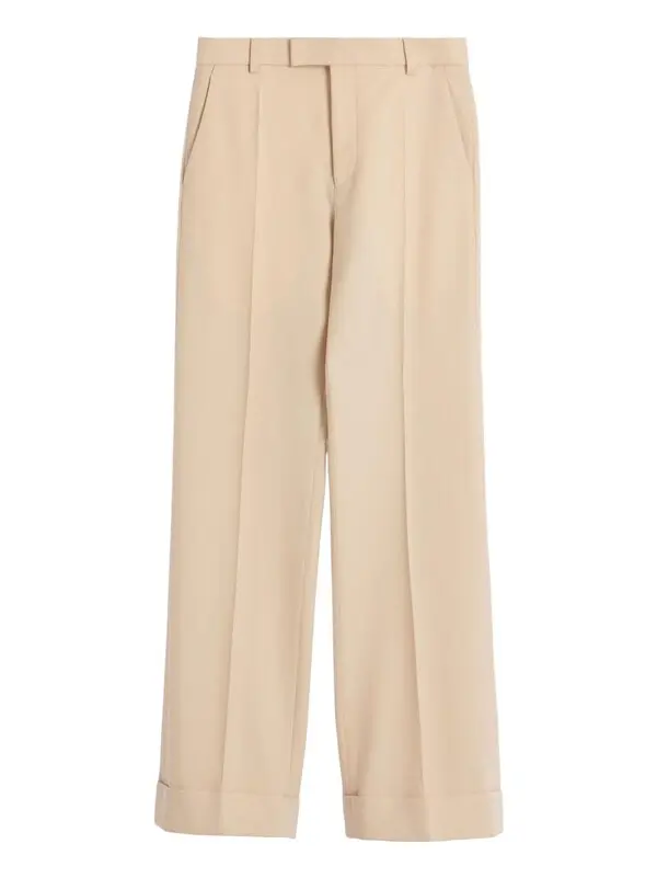 Valentino Garavani Turn-up Hem Tailored Trousers - Butter Color