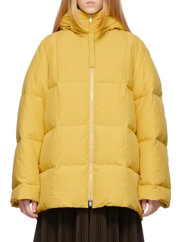 JIL SANDER Oversized Quilted Padded Jacket - Yellow