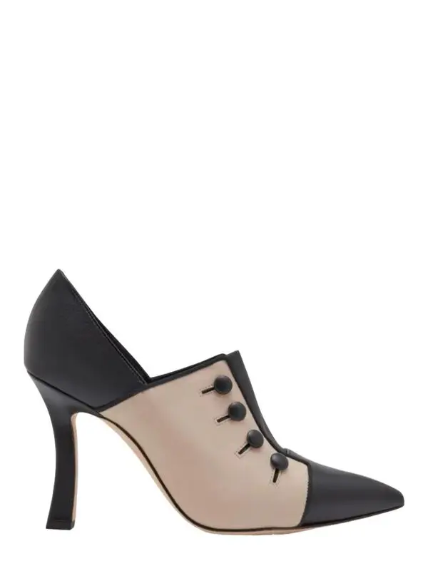 Manolo Blahnik Button Detail Pointed High Heeled Pumps - Nude