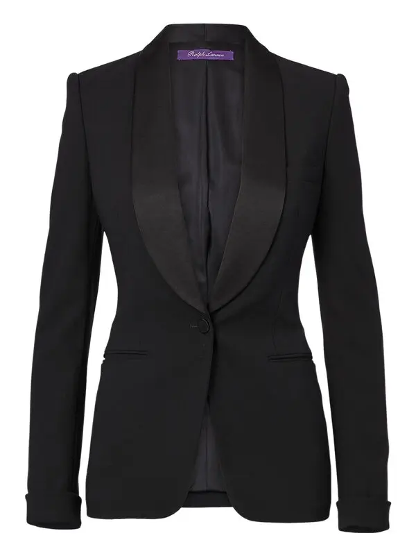 Ralph Lauren Shawl-lapel Wool Blazer - Black