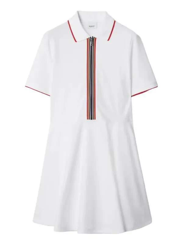 Burberry Polo Dress With Signature Stripes - No