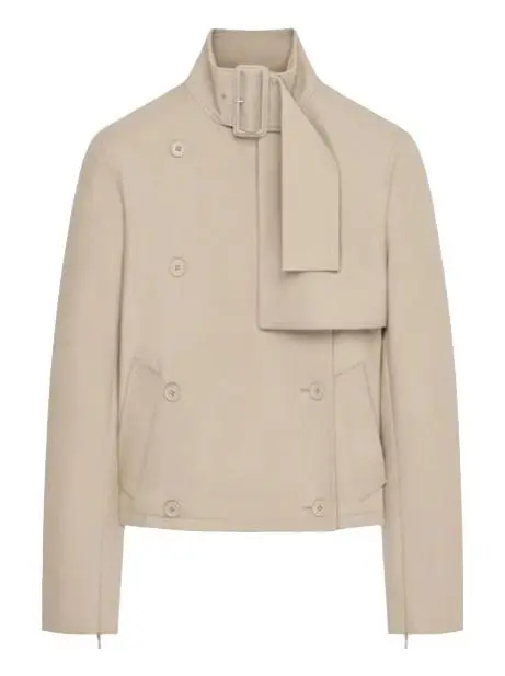 COURREGES Buckled High-neck Jacket - Beige