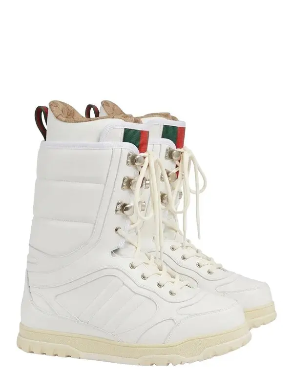 Gucci High-top Lace-up Boots - Green And Red