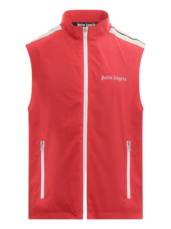 Palm Angels Logo Print Gilet - Red