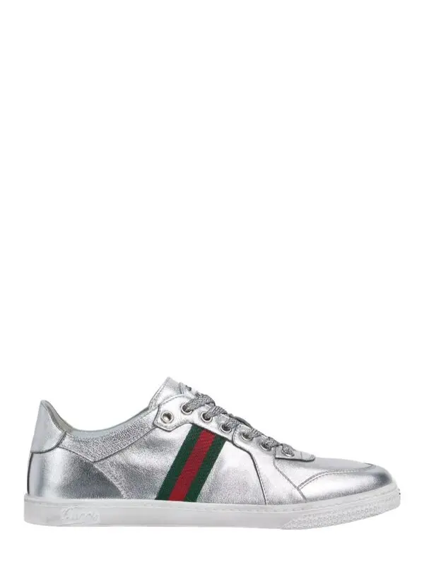 Gucci Low-top Trainers With Web Detail - Silver