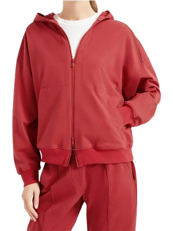 Brunello Cucinelli Embellished Zip-up Hoodie - Red