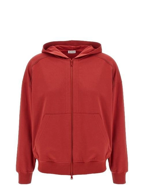 Brunello Cucinelli Embellished Zip-up Hoodie - Red