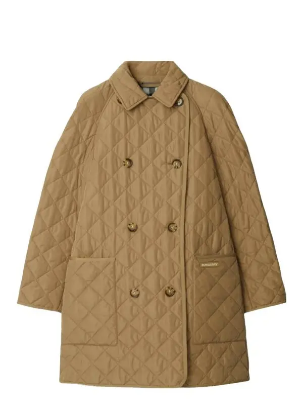Burberry Quilted Double-breasted Coat - Camel