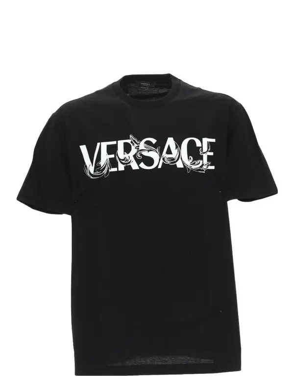 Versace Barocco Silhouette-print Cotton T-shirt - Black