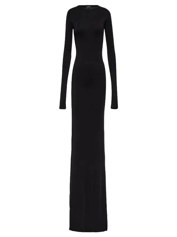 ANN DEMEULEMEESTER Jesse Long-sleeved Floor-length Dress - Black