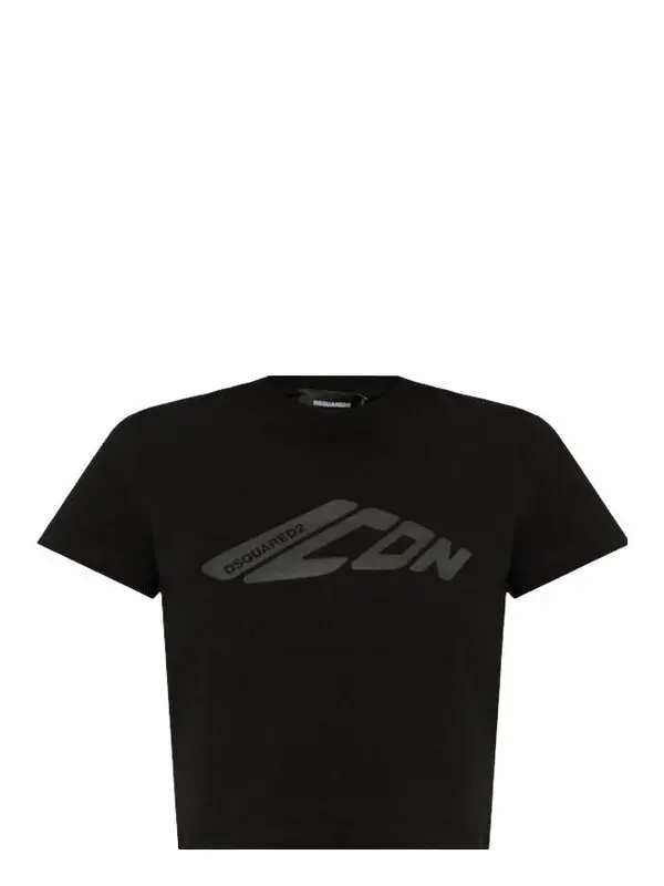 Dsquared2 Icon Printed Cropped T-shirt - Black