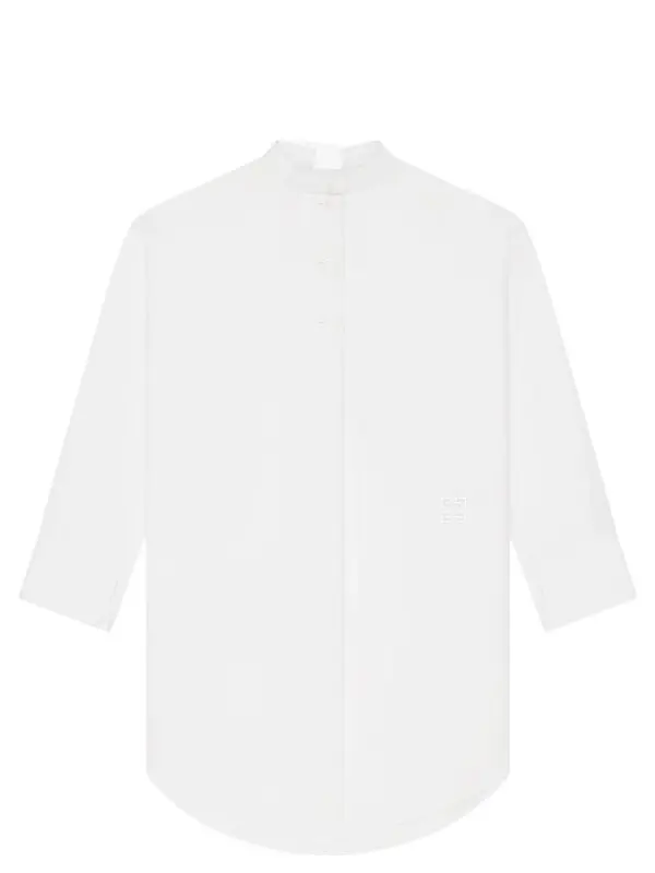 Givenchy Collared Long-sleeve Shirt Dress - White