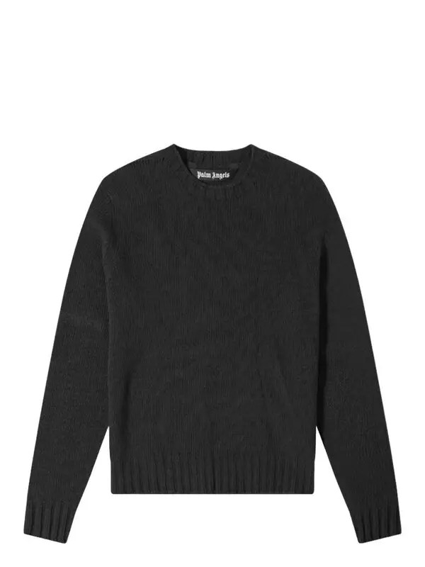 Palm Angels Logo Intarsia Knitted Jumper - Black