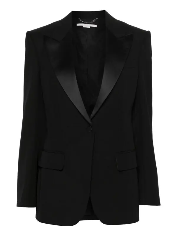 Stella McCartney Single-breasted Blazer With Curved Hem - Black