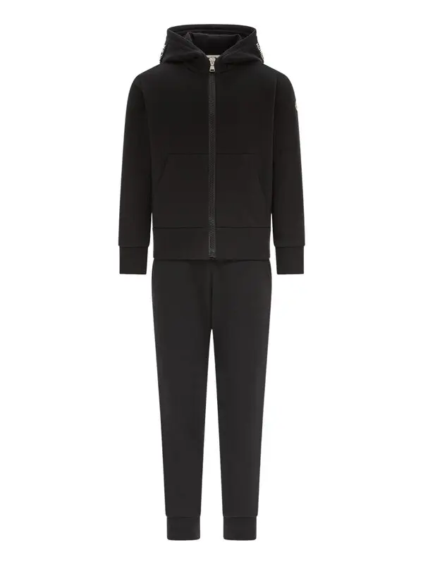 Moncler Cotton Tracksuit With Zip-up Hoodie And Elasticated Waistband Trousers - Black