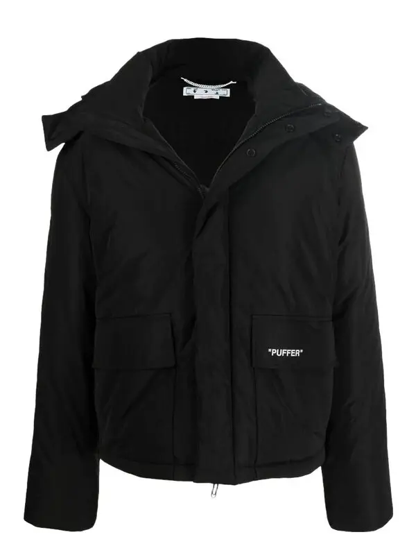 Off-White Logo Puffer Jacket - Black