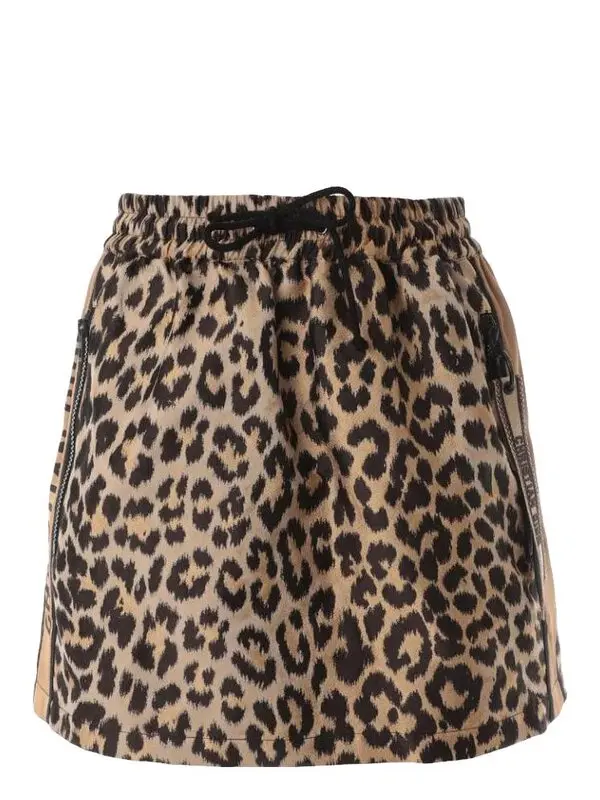 Dior Leopard Print Elasticated Drawstring Skirt - Black