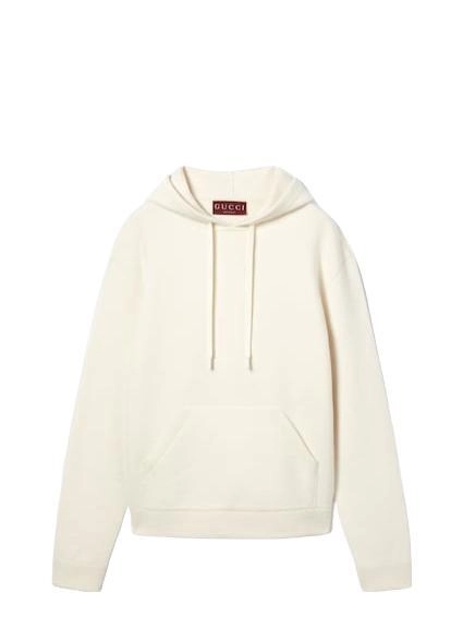 Gucci Piquet Knit Hooded Sweatshirt - White