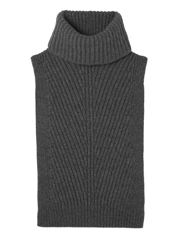THE ROW Aso Ribbed Cashmere High-neck Tank Vest - Black