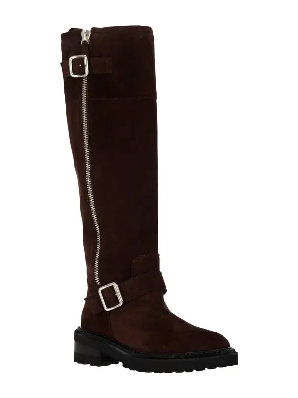 VIA ROMA 15 Buckled Zip Boots - Black