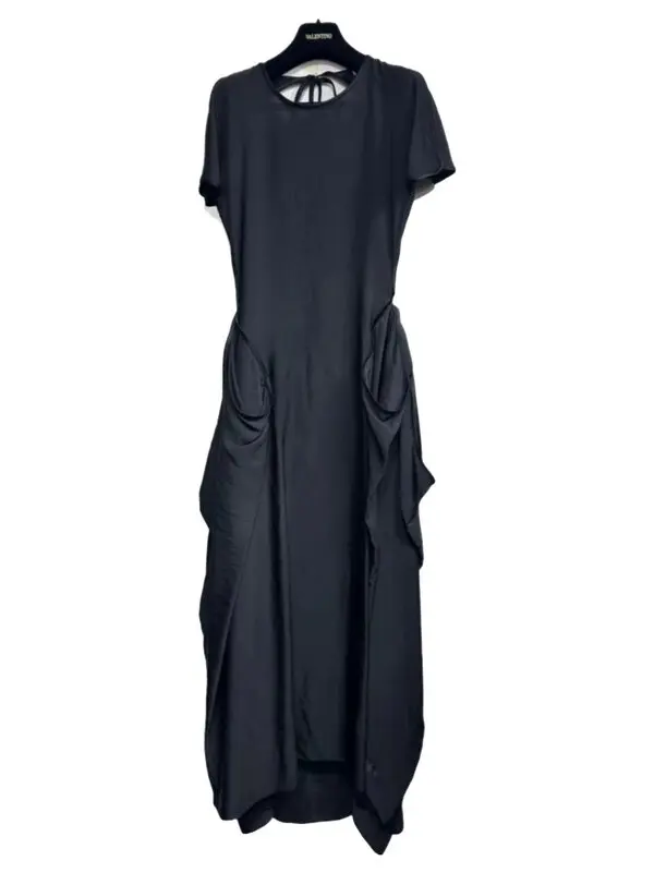 Loewe Strappy Pleated Maxi Dress - Black