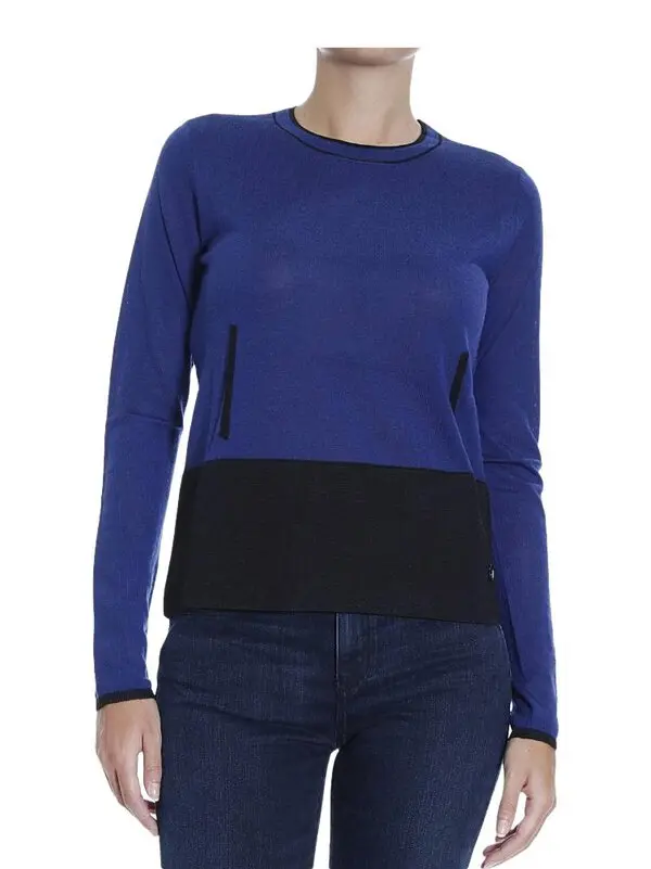 Emporio Armani Pullover With Contrast Stitching - Blue
