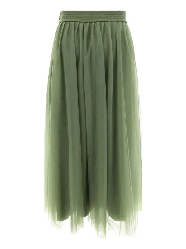 Fabiana Filippi Layered Tulle Midi Skirt - Green