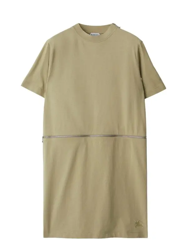 Burberry Logo Embroidered Cotton Dress - No