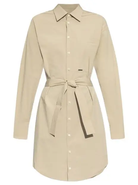 Dsquared2 Belted Waist Buttoned Shirt Dress - Grey