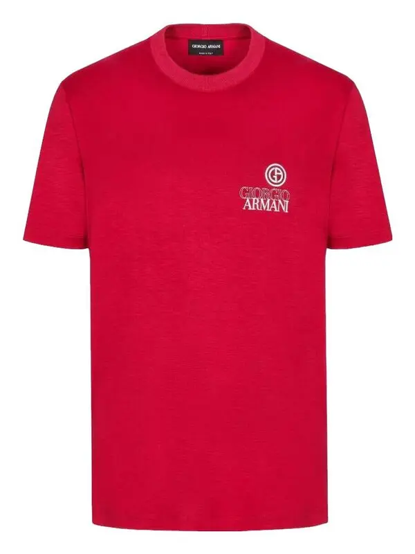 Giorgio Armani Short-sleeved Round Collar T-shirt - Red