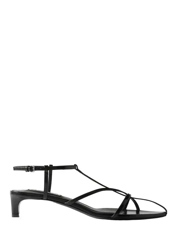 JIL SANDER Leather Strappy High-heeled Sandals - Black