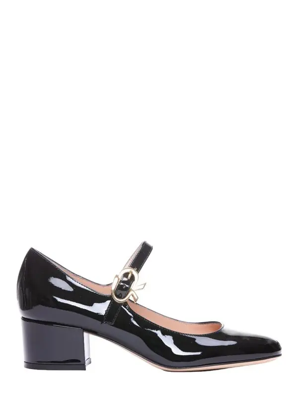GIANVITO ROSSI Ribbon Round-toe Pumps - Black