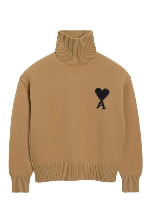 Ami De Coeur Turtleneck Jumper - Brown