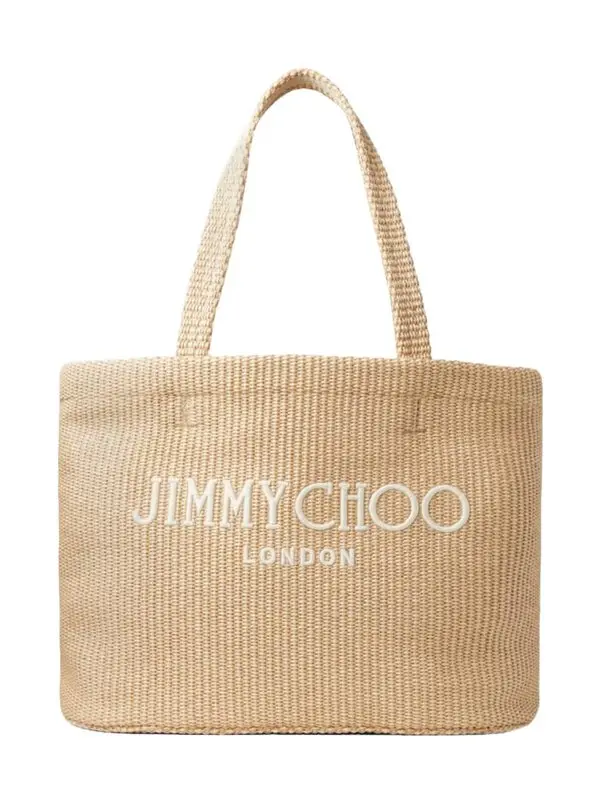 JIMMY CHOO Raffia Tote Bag - Nude