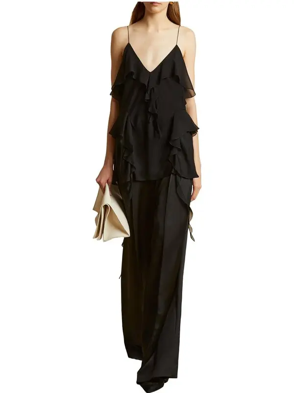 Khaite Simone Wide-leg Tailored Trousers - No