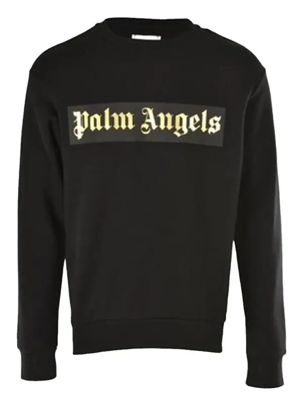 Palm Angels Logo Printed Sweater - Black