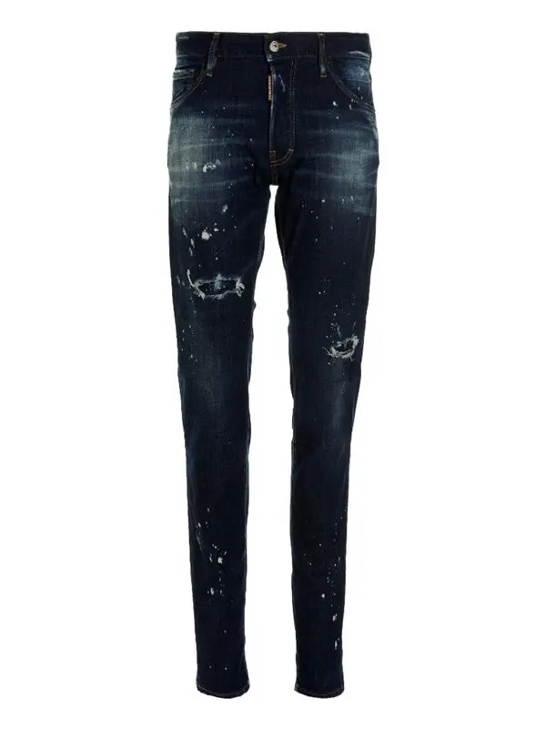 Dsquared2 Distressed Skinny Jeans With Pierced Detail - Black